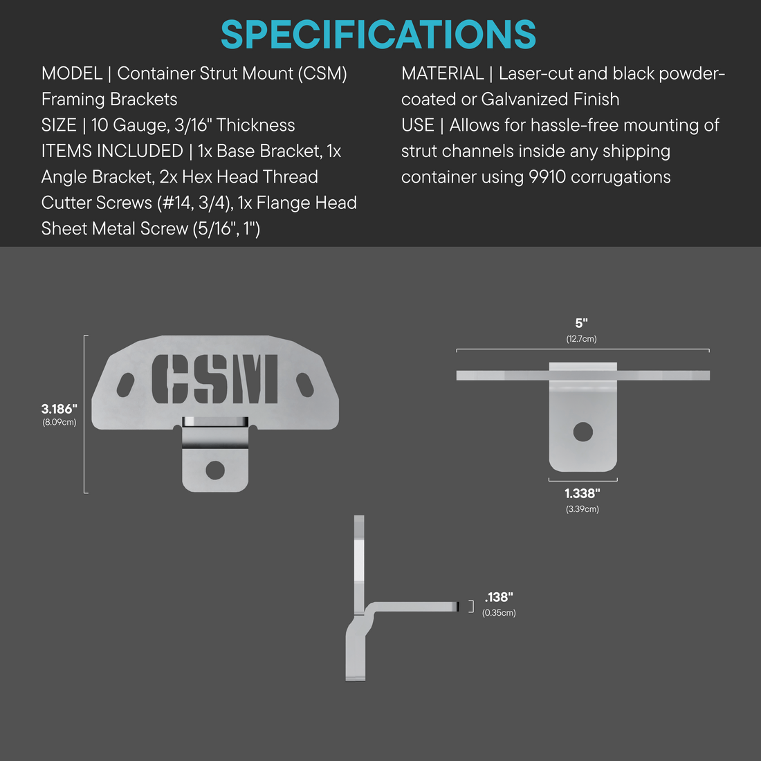 CSM Strut Framing Bracket Packs
